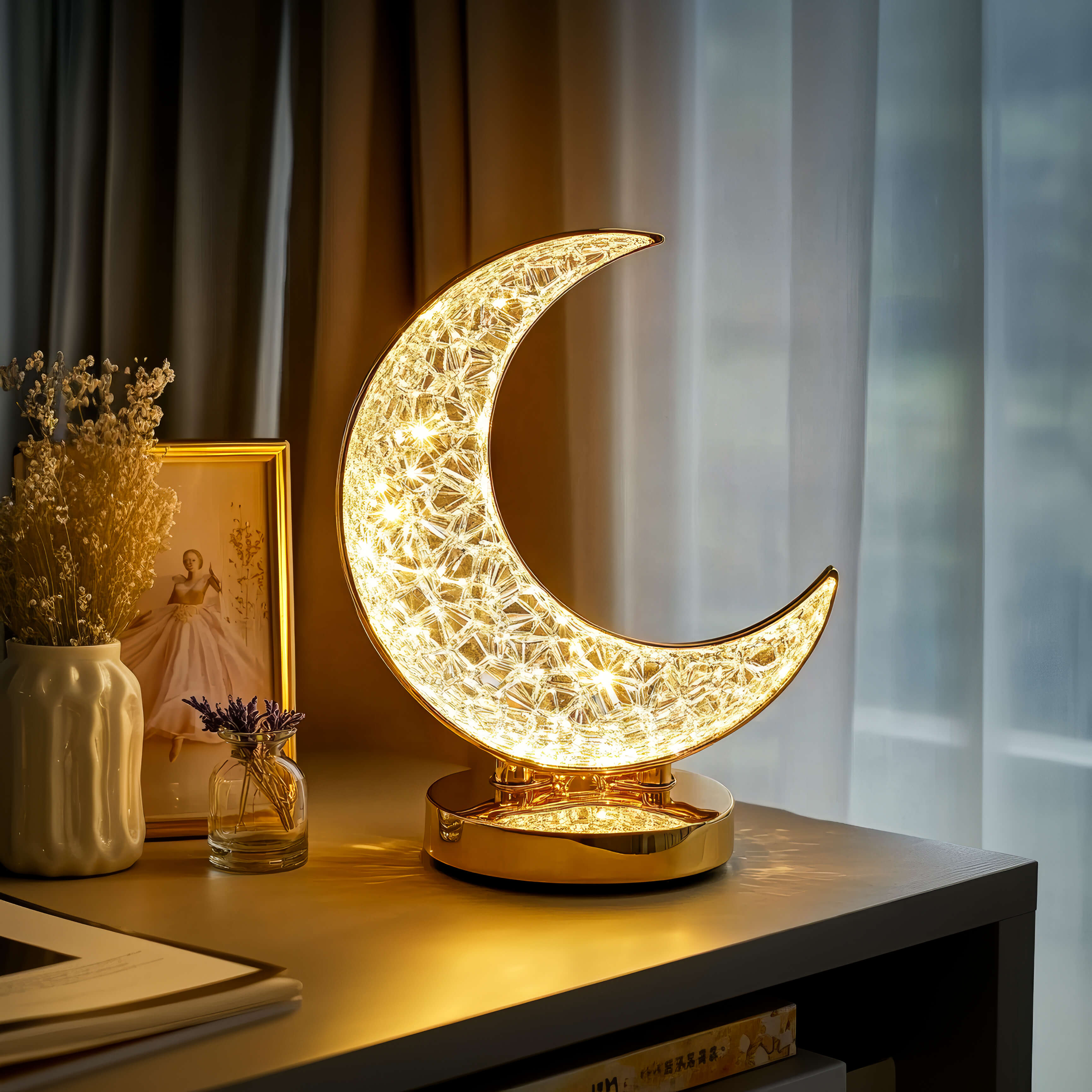Lunar Glow Lamp – Magische Maanlamp met Warm LED Licht – Lux Lights