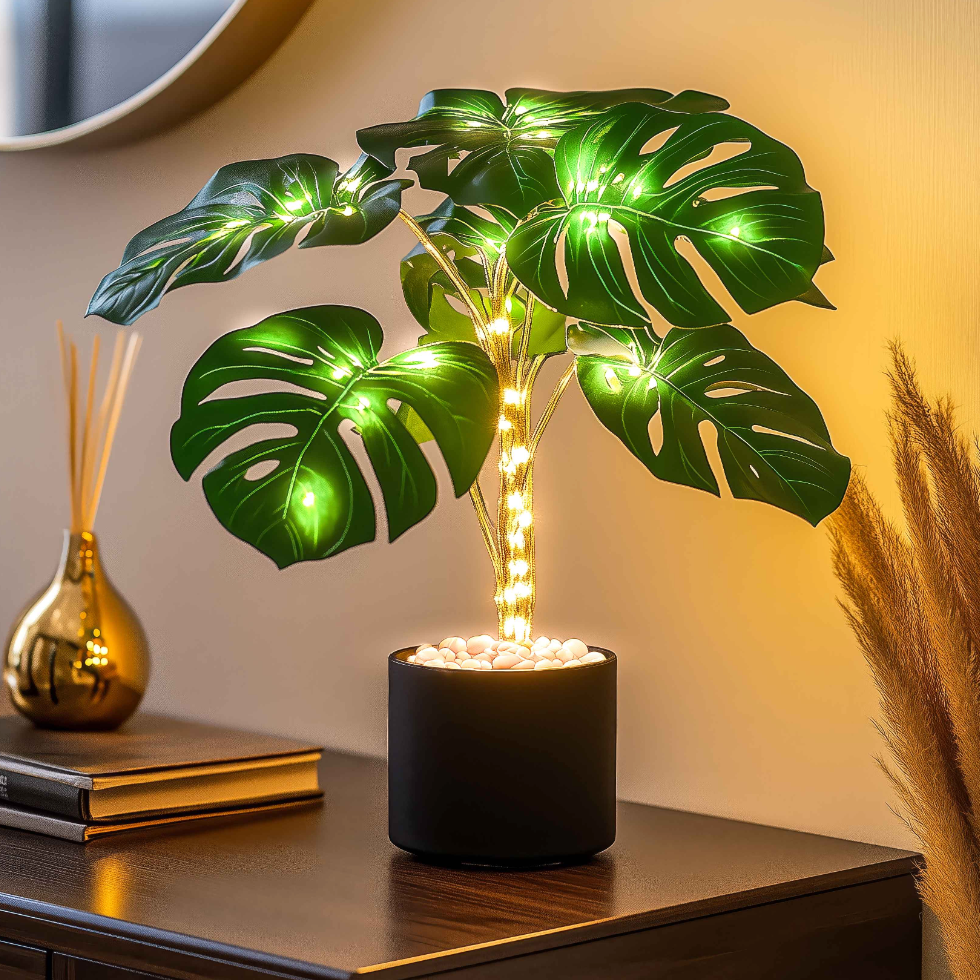 Tropical Monstera Lamp – Tropische Lamp met Warm Licht – Lux Lights