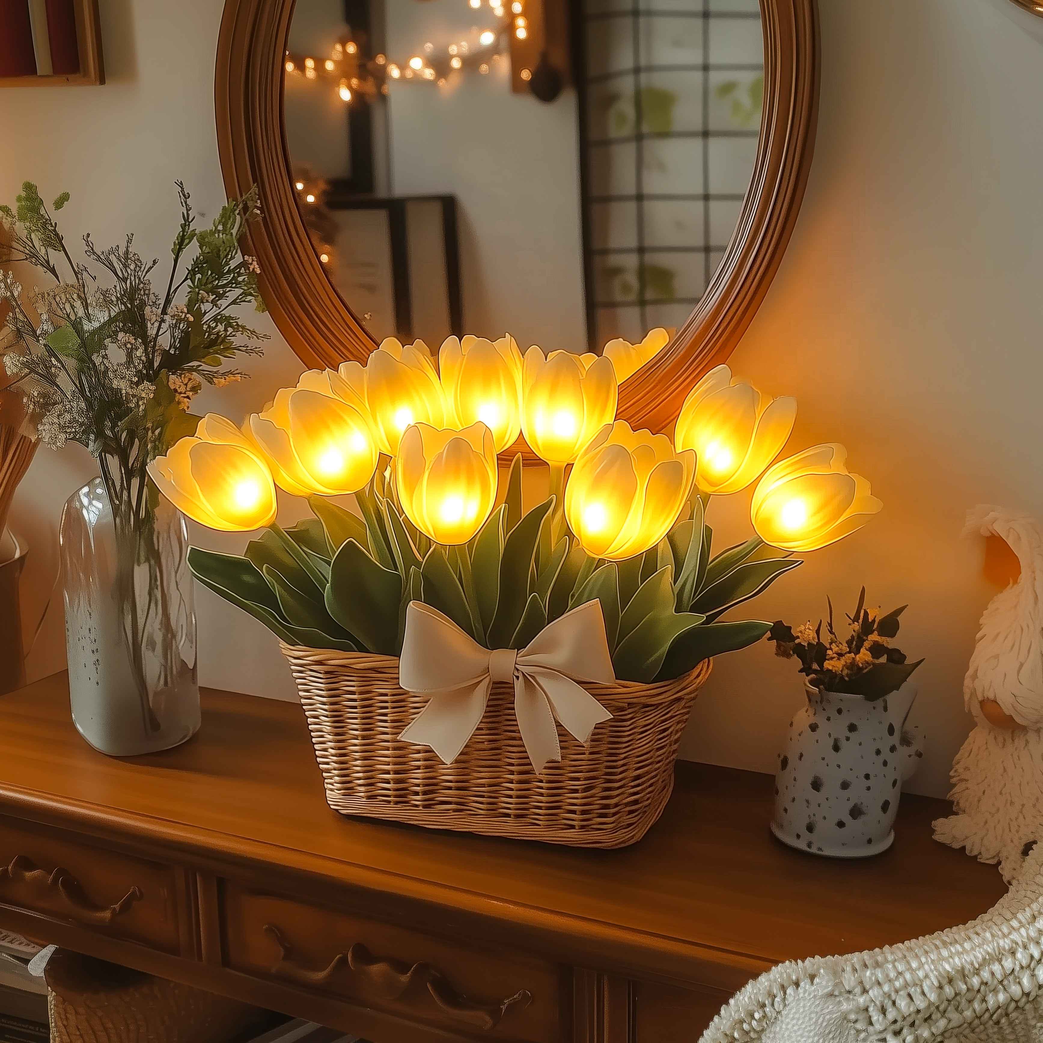 Tulip Basket Light – Sfeervolle LED Tulpenmand voor Binnen – Lux Lights